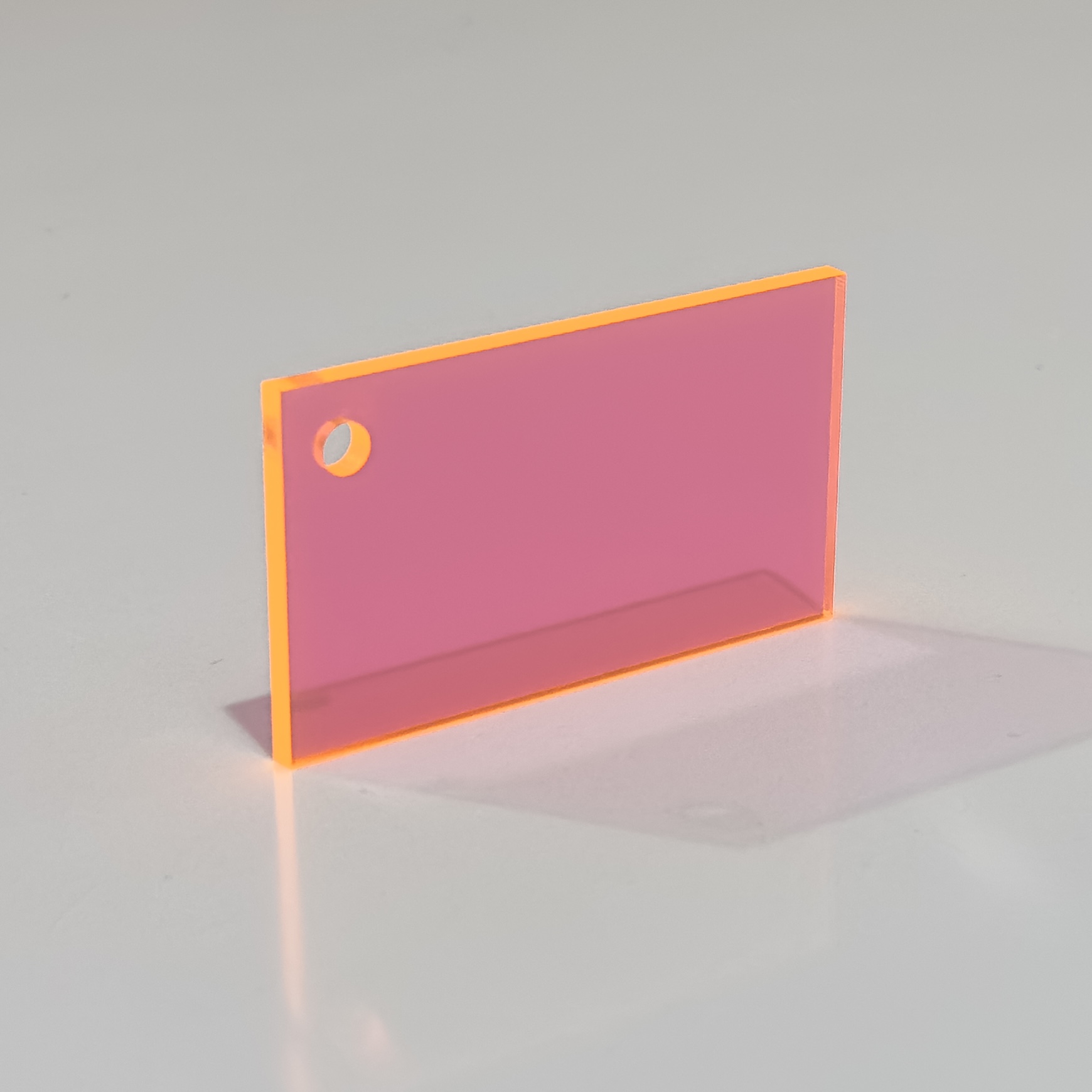 Acrylic - Transparent Fluoro Orange 3mm - Gloss/Gloss AA - Printed Panels